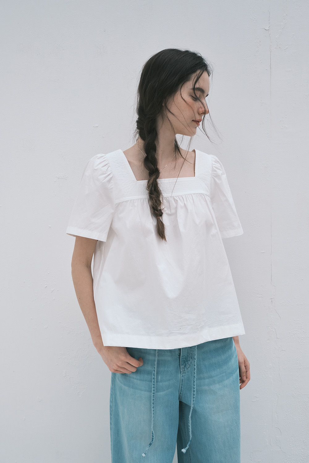 [당일출고] 스퀘어넥 셔링 블라우스_화이트 - 감도 깊은 취향 셀렉트샵 29CM